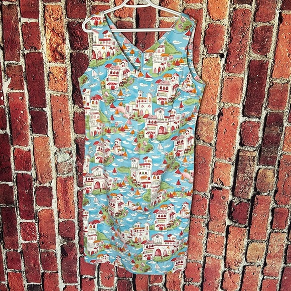 Talbots | Dresses | Talbots Sheath Dress Nwt Size 6 Blue Tropical Beach ...